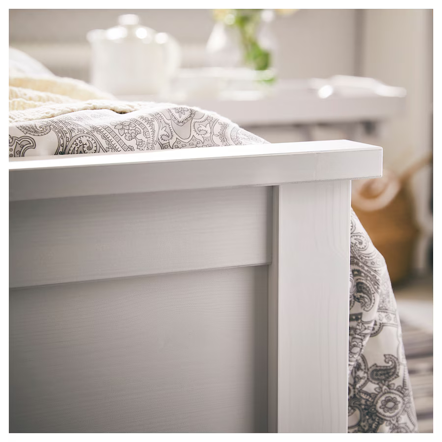 White stain bed frame store